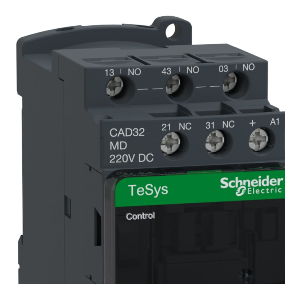 Contator Auxiliar 3Na+2Nf 220 Vcc CAD32MD Schneider - Dimensional